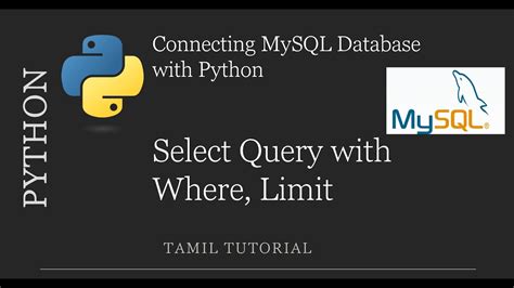 Select Query Mysql Python Mysql Database With Python Select Query With Where And Limit Youtube