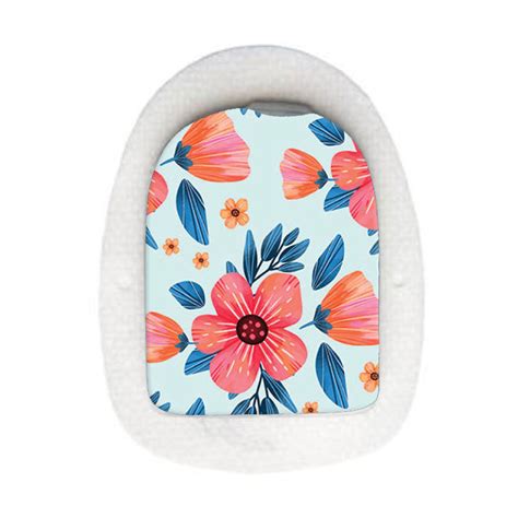 Omnipod Decorative Sticker Pink Blue Floral Pimp My Diabetes