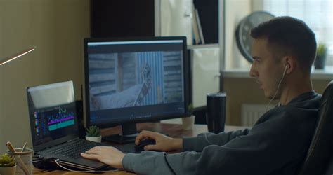 Man Working On Computer Video Editing Stock Footage SBV 338374721 Storyblocks