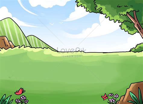 손으로 그린 풍경 배경 사진 및 창의적인 일러스트 무료 다운로드 Lovepik