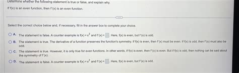 Solved Determine Whether The Following Statement Is True Or Chegg