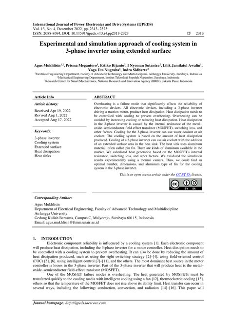 Pdf Experimental And Simulation Approach Of Cooling System In 3 Phase