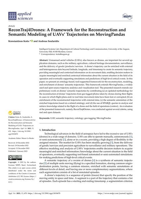 Recontraj4drones A Framework For The Reconstruction And Semantic Modeling Of Uavs Trajectories