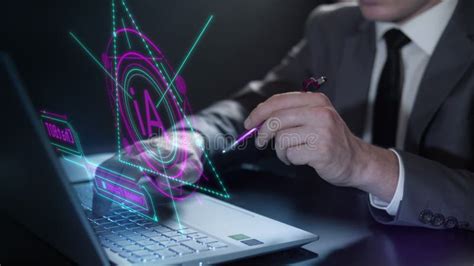 A Man Uses Artificial Intelligence In His Work Stock Footage Video