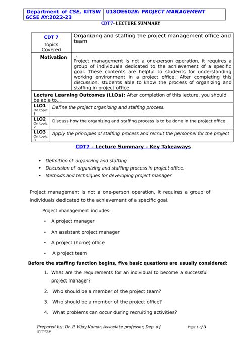 Pm Cdt7 Summary 6cse 2022 23 Department Of Cse Kitsw 6cse Ay2022