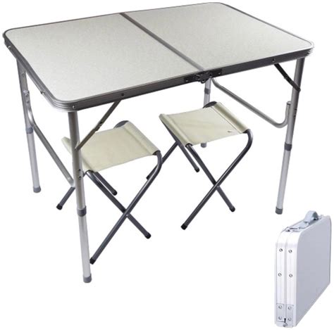 Купить Tuohai стол Складной стол с двумя табуретами белый в кредит в Алматы Kaspi Магазин