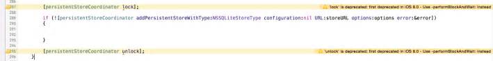 core data lock is deprecated first deprecated in ios 8 0 use