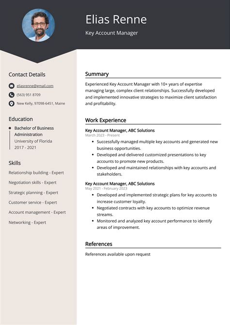 Key Account Manager CV Job Description Sample Guide
