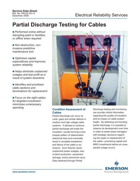 Partial Discharge Testing For Cables Emerson Network Power