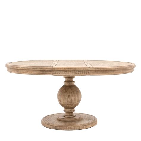 Vancouver Rustic Round Extending Dining Table Crown French Furniture