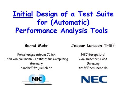 Ppt Initial Design Of A Test Suite For Automatic Performance Analysis