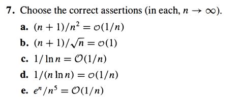 Solved Choose The Correct Assertions In Each N A Chegg
