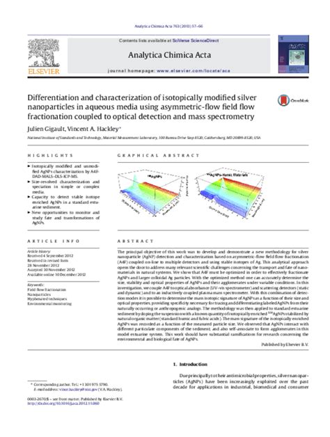 Pdf Differentiation And Characterization Of Isotopically Modified Silver Nanoparticles In