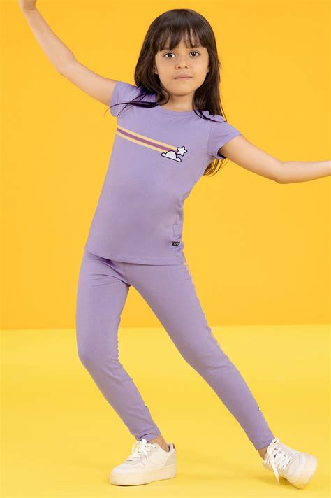 Buy Combed Cotton Lilac Playmate Leggings For Girls Online In India Xy Life