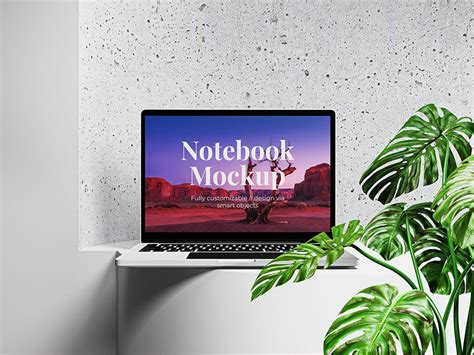Modern Notebook Scene Mockup Showcase Your Designs
