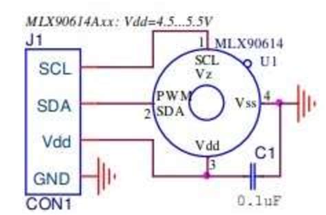 Circuit Schematic Of Temperature Sensor Mlx90614 2 Download Scientific Diagram