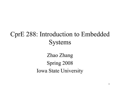 Ppt Cpre 288 Introduction To Embedded Systems Powerpoint