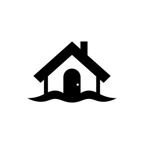 Premium Vector Flooded House Icon Simple Vector Illustration