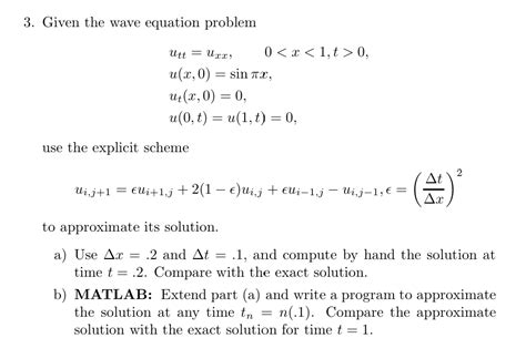 Solved Given The Wave Equation