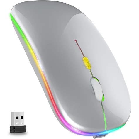 Безжична мишка за компютър Bluetooth Led Сива Emag Bg