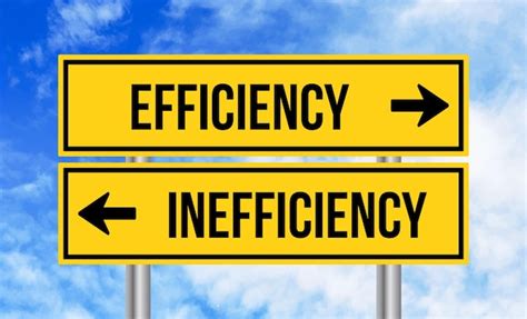 Premium Photo Efficiency Or Inefficiency Road Sign On Cloudy Sky Background