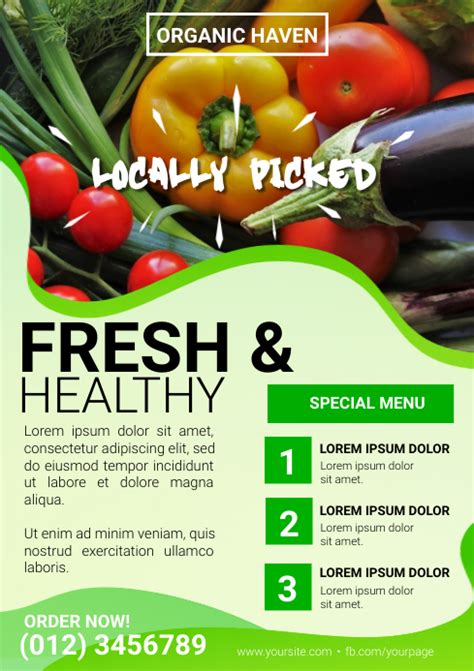 Organic Restaurant Vegetable Ad Template Postermywall