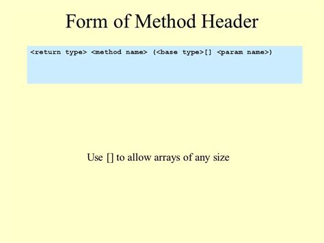 Arrays Methods Error Handling Using Arrays As Parameters Int