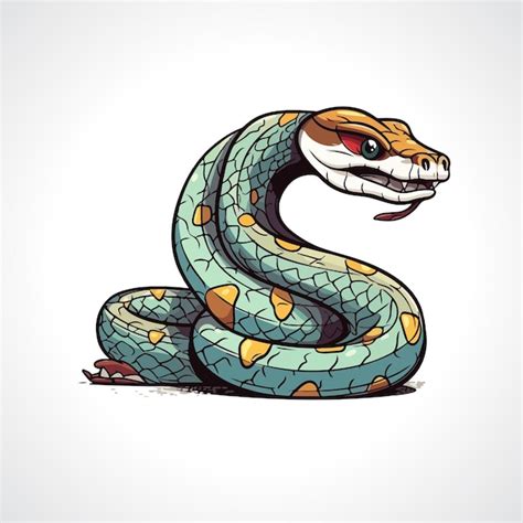 Serpiente Vector Ilustración Serpiente Mascota Vector Premium