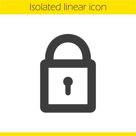 Lock Linear Icon Padlock Thin Line Illustration Security Contour Symbol Vector Isolated