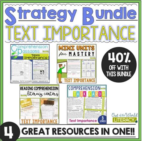 Reading Comprehension Strategy Bundle Text Importance Tpt