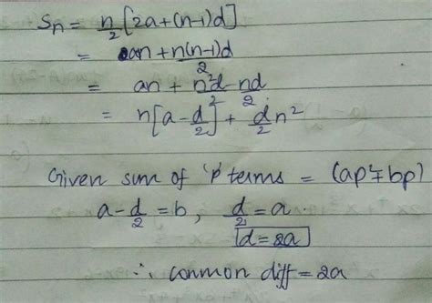 can anybody helpif the sum of first p term of an ap is ap² bp find