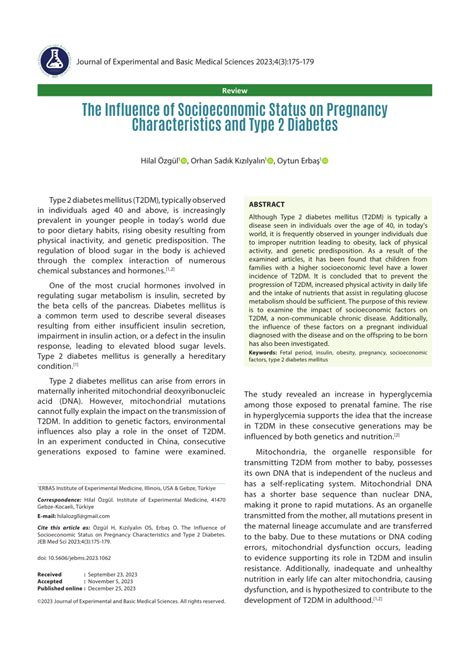 Pdf The Influence Of Socioeconomic Status On Pregnancy Characteristics And Type 2 Diabetes