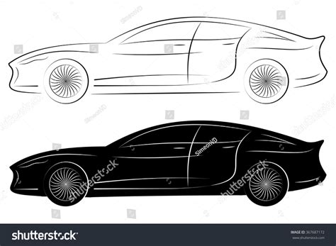 Concept Vehicle Silhouette Vector Car Outlines Stock Vector Royalty