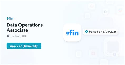 Data Operations Associate 9fin Simplify Jobs