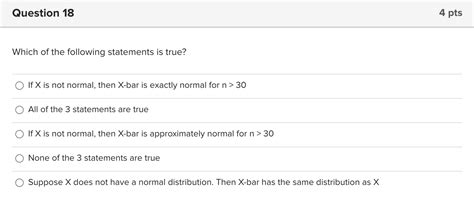 solved question 18 4 pts which of the following statements
