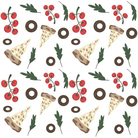 Premium Vector Pizza Hand Drawn Vector Seamless Pattern Vector