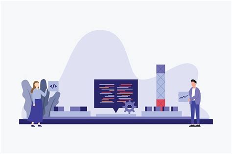 Programmers Coding And Correct Errors In Project Stock Illustration