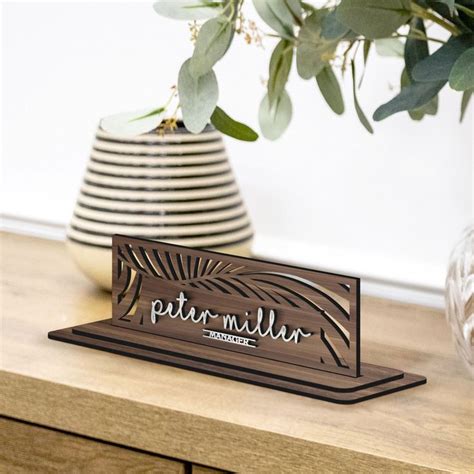 Personalized Handmade 3d Wooden Name Plate Custom Laser Cut Table Name
