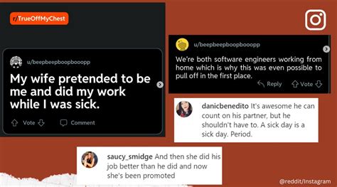 Reddit User Shares How His Wife Pretended To Be Him And Completed His Work While He Was Sick