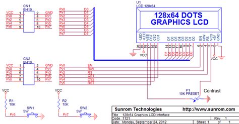 Graphics Lcd128x64 Dots 2x Switches Board 1121 Sunrom
