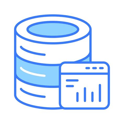 Bar Chart Database Showing Concept Vector Database Analysis Premium Icon Stock Vector By
