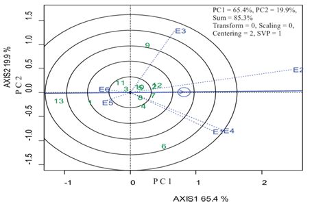 Vector View Of Gge Biplot Showing Ideal Environments Based On Their Download Scientific Diagram