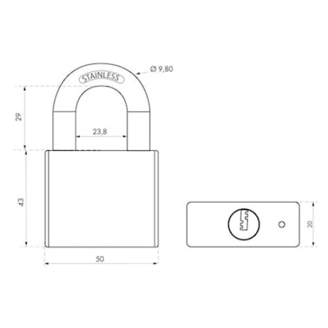 Външна брава с 4 двустранни ключа 50 мм Emag Bg