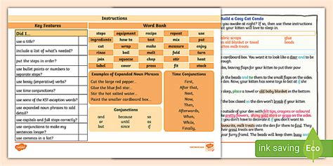 Features Of Instructions Writing Instructions Twinkl KS1