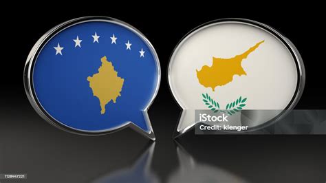 연설 거품과 코소보와 키프로스 플래그입니다 3 차원 일러스트 레이 션 0명에 대한 스톡 사진 및 기타 이미지 0명 3차원