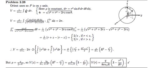 Electromagnetism Integration For Finding Potential Inside Uniformly