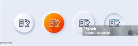 Engineering Documentation Line Icon Technical Instruction Sign Line Icons Vector Stock