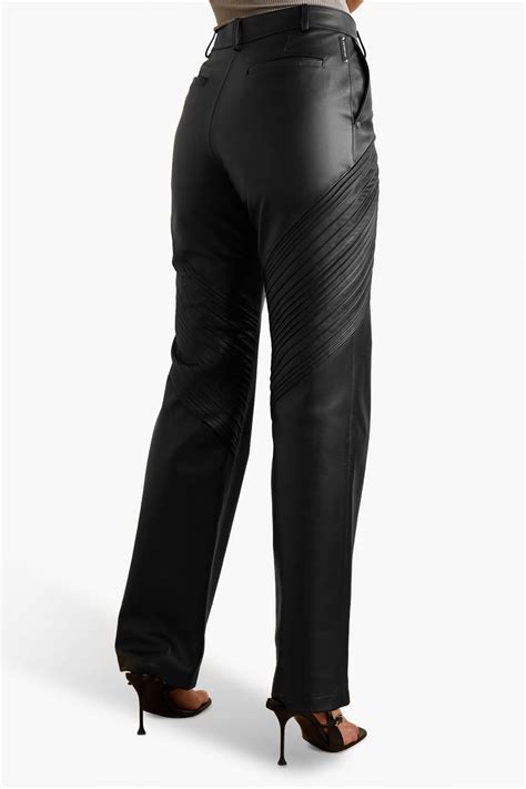 Peter Do Pintucked Leather Straight Leg Pants The Outnet