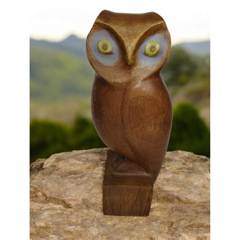 Handmade Handcarved Wooden Owl Figurine Signed Vintage 1966 Etsy