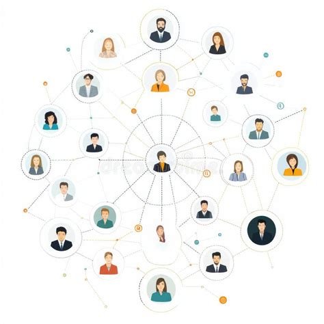 Business Network Connections Concept With Diverse Professionals In An
